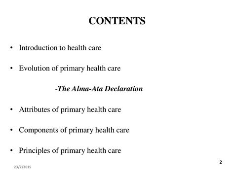 Principles Of Primary Health Care