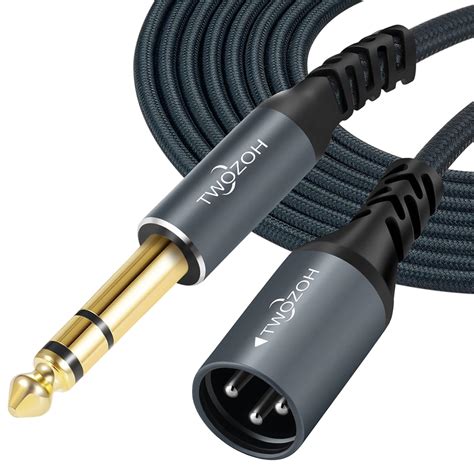 Twozoh Jack 6 35mm Naar XLR Mannelijke 3Pin Audio Kabel 2M Gevlochten
