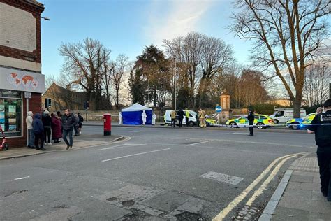 Police Tent Erected As Forensics Arrive On Scene And Police Cordon