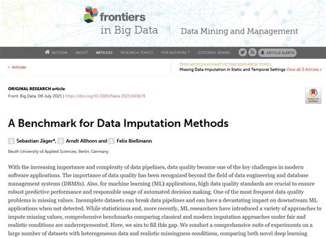 paper a benchmark for data imputation methods [eng ] green