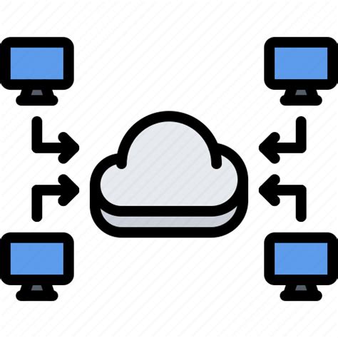 Cloud Computer Network Repository Storage Technology Icon