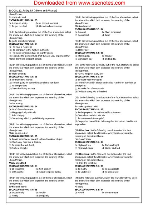 SOLUTION Idioms And Phrasesfree Idioms And Phrases Questions And Answer Studypool