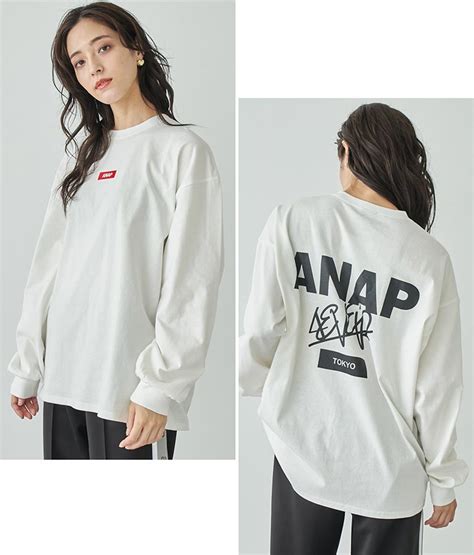 Anapボックスロゴオーバーロングtシャツトップスロングtシャツ Anap レディースファッション通販anapオンライン