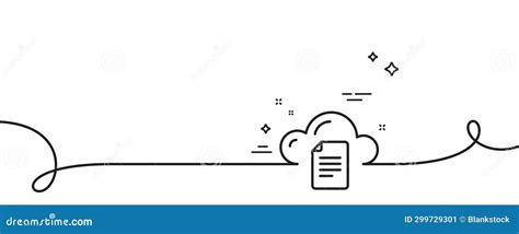 File Data Storage Line Icon Cloud Computing Sign Continuous Line With