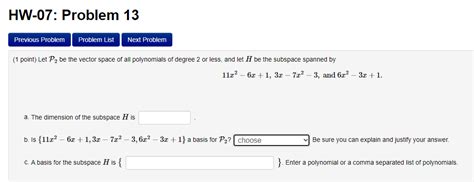 Solved 1 Point Let P2 Be The Vector Space Of All