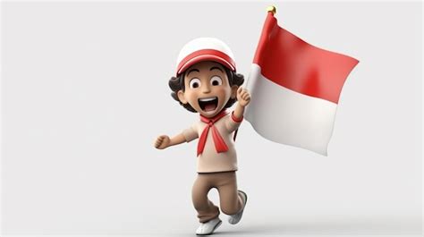 Premium AI Image 3d Render Celebrating Indonesia Independent Days