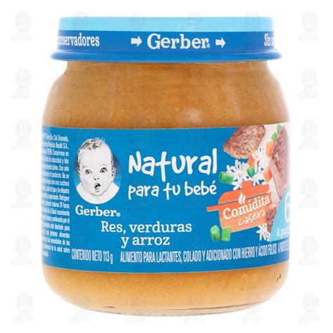 Papilla Gerber Comidita Casera Etapa Res Verduras Y Arroz Gr