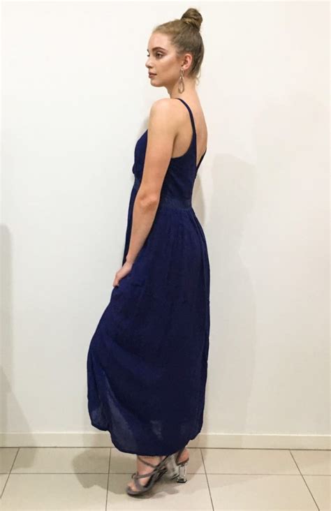 Abigail Maxi Dress Navy Blue Kitty Kat Klothing
