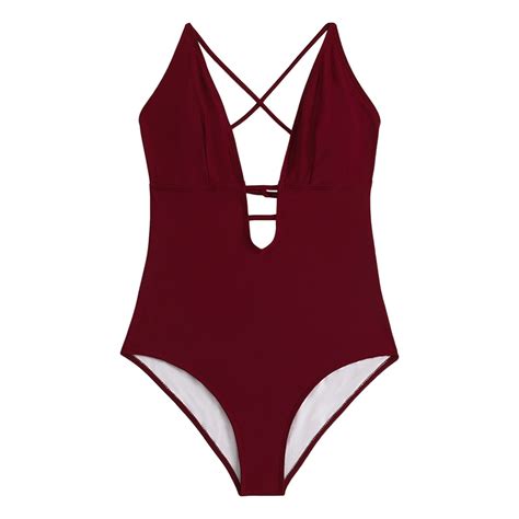 Vbarhmqrt Female Womens 1 Piece Swimsuits Tummy Control Shorts Womens New Sexy Strap Open Back