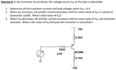 Solved Exercise In The Transistor Circuit Below The Chegg