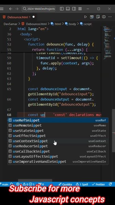 Debounce Example In Javascript Developersamarsekhar Javascript Coding Shorts Youtube