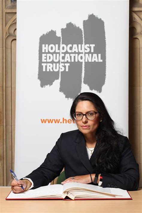 Priti Patel Mp Signs Holocaust Educational Trust Book Of Commitment