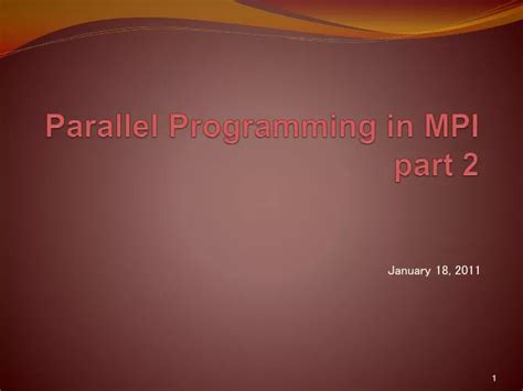 Ppt Parallel Programming In Mpi Sample Answers And Effects