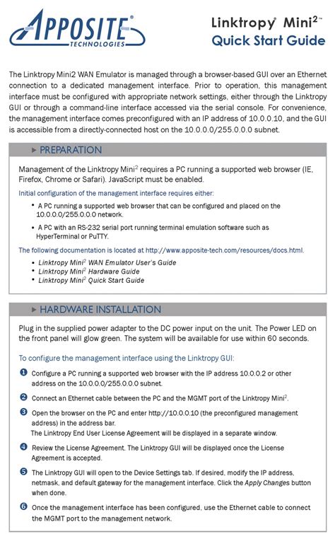 Apposite Linktropy Mini2 Quick Start Manual Pdf Download Manualslib