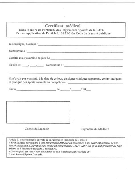 Certificat Medical Pdf