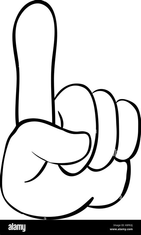Hand Pointer Finger Up Cartoon Vector Symbol Icon Design Beautiful