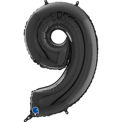 26 Standard Black Number Nine Foil Balloon