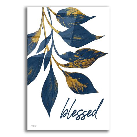 Bay Isle Home™ Blessed Navy Gold Leaves By Cindy Jacobs Acrylic