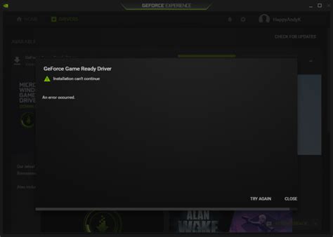 GeForce Game Ready Driver Installation Error On Windows 11 10
