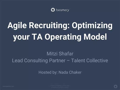 Agile Recruiting Optimizing Your Talent Acquisition Operating Model Ppt