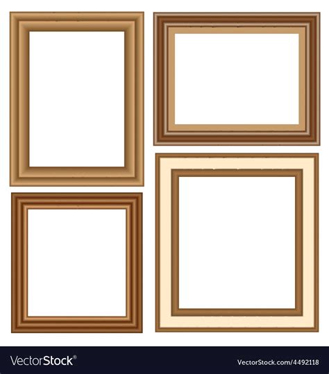 Wooden Frames Isolated On White Royalty Free Vector Image