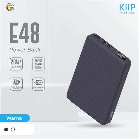Jual Kiip E48 Power Bank Fast Charging 20w Type C Pd Quick Charge