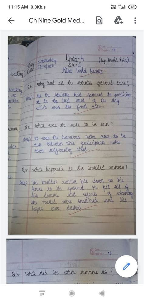 Chapter Nine Gold Medals English Assignment Teachmint