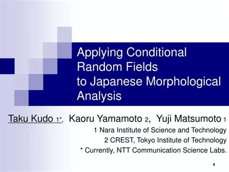 Ppt Applying Conditional Random Fields To Japanese Morphological Analysis Powerpoint