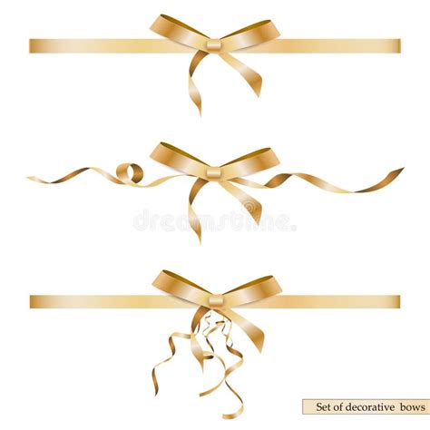 Set Of Decorative Light Bows Vector Illustration Stock Vector