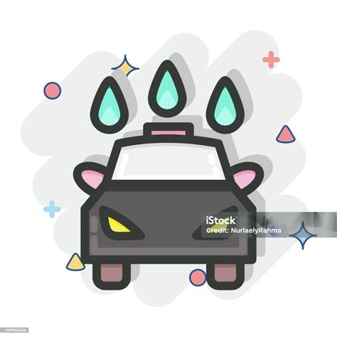 아이콘 세차 자동차 기호에 적합합니다 만화 스타일 편집 가능한 간단한 디자인 디자인 템플릿 벡터 간단한 그림 수리에 대한 스톡
