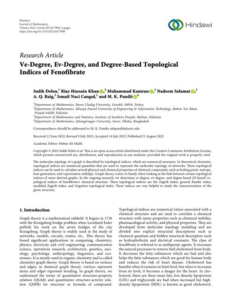Pdf Research Article Ve Degree Ev Degree And Degree Based