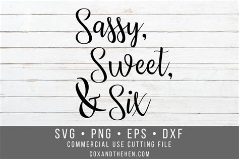 Sweet Sassy Six Svg Sixth Birthday Svg