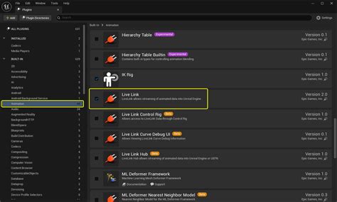 Unreal Engine の Live Link プラグイン Unreal Engine 55 ドキュメンテーション Epic Developer Community