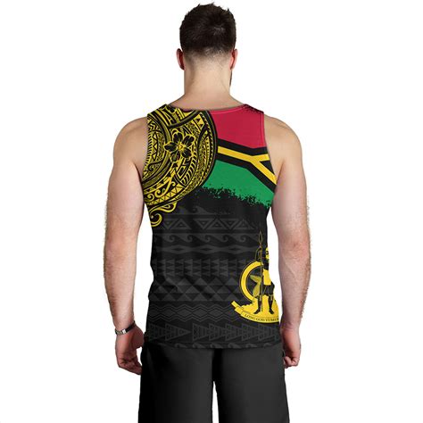 Vanuatu Tank Top Polynesian Flag With Coat Of Arms