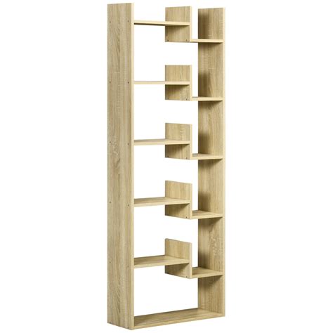 HOMCOM Estantería Librería de 6 Niveles Estantería de Madera con 11