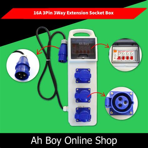 16a 3pin 3way Ip66 Portable Industrial Plug And Socket Combination Box