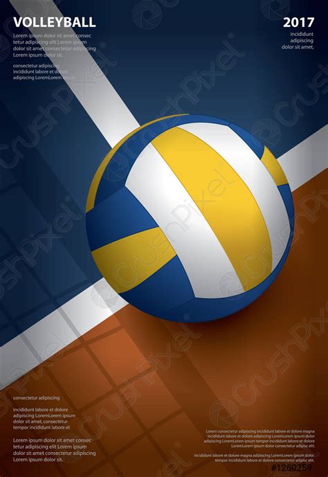 Volleyball Tournament Poster Template Design Vector Illustration