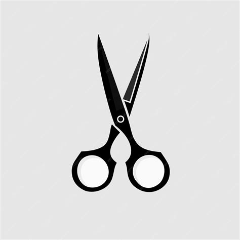 Black Silhouette Of Scissors On A Gray Background Premium Ai Generated Vector
