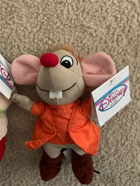 Vintage Disney Store Bean Bag Plush Lot Cinderella Mice Suzy Gus Jaq