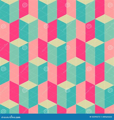 Abstract Retro Geometric Seamless Pattern Stock Illustration Illustration Of Orange Retro