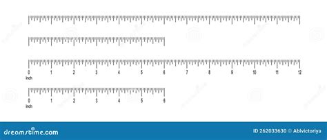 6 And 12 Inch Or 1 Foot Ruler Scale With Numbers Horizontal Measuring