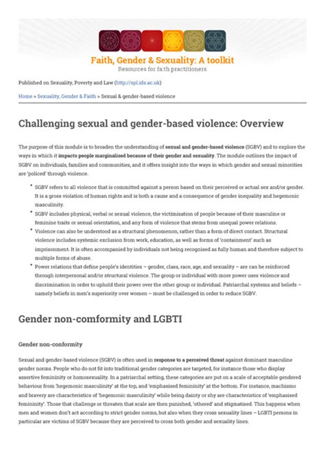 Module 3 Challenging Sexual And Gender Based Violence Sonke Gender