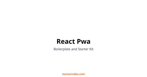 react pwa starter index