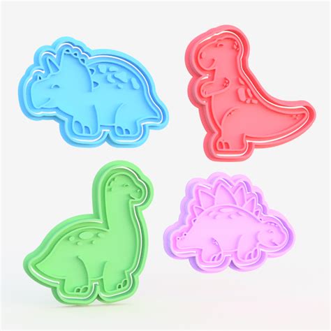 3D Datei Dinosaurier Ausstechformen 4er Set Design für den 3D Druck
