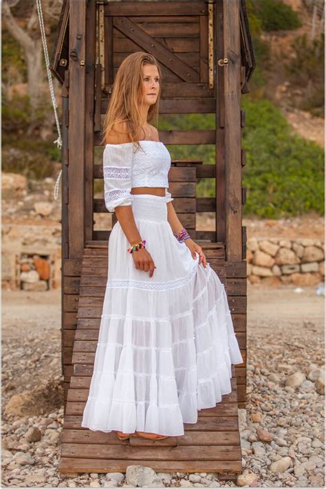 Falda Blanca Ibicenca Larga Mercedes Nekai