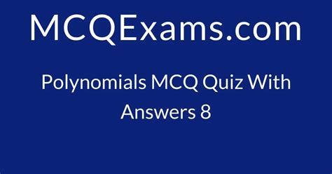 MCQ Questions For Class Maths Polynomials Quiz MCQExams
