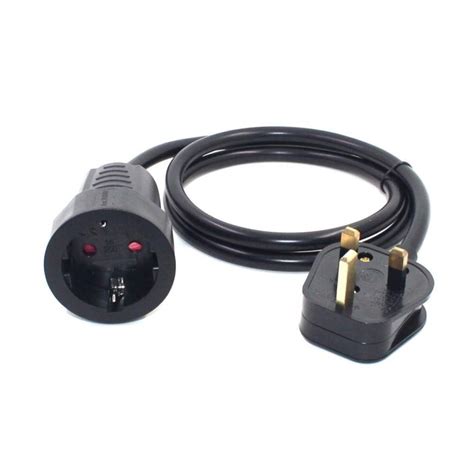 Uk 3pin Inlet Plug To Schuko Cee 7 3 Outlet European Female Socket
