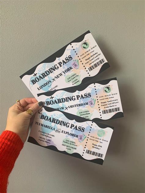 Personalised Custom Boarding Pass Ticket Surprise Holiday Etsy