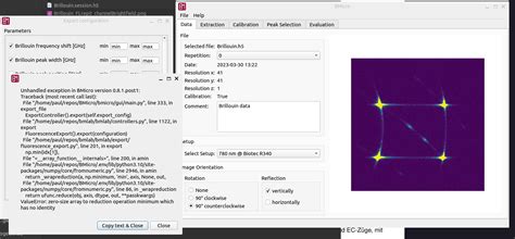 ValueError When Exporting A Dataset Issue BrillouinMicroscopy BMicro GitHub