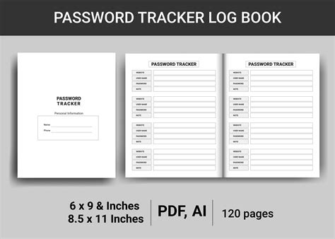 Password Logbook Tracker Kdp Interior Graphic By Behind The Design